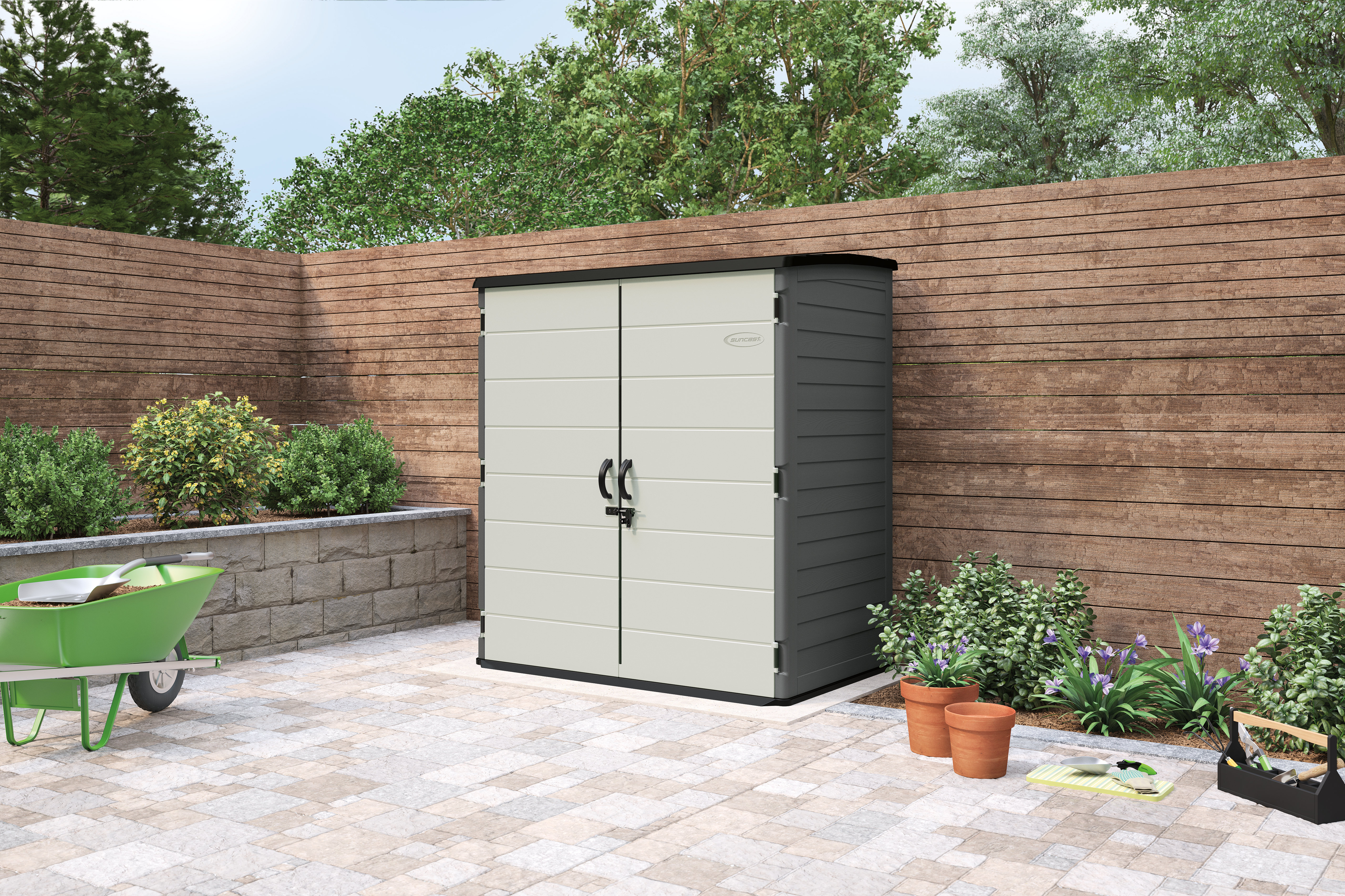 Suncast Resin 70.5 in. W x 44.25 in. D Extra Large Vertical Shed Reviews Wayfair